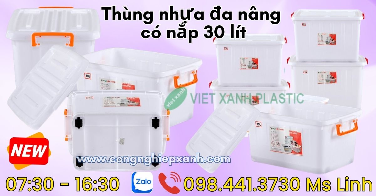 Thùng Nhựa đa Nâng Có Nắp 30 Lít & 60 Lít – Giải Pháp Lưu Trữ Tiện Lợi ...
